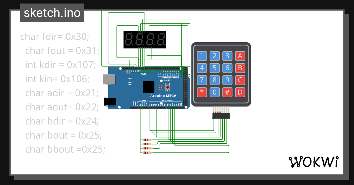 keypad 2 - Wokwi ESP32, STM32, Arduino Simulator