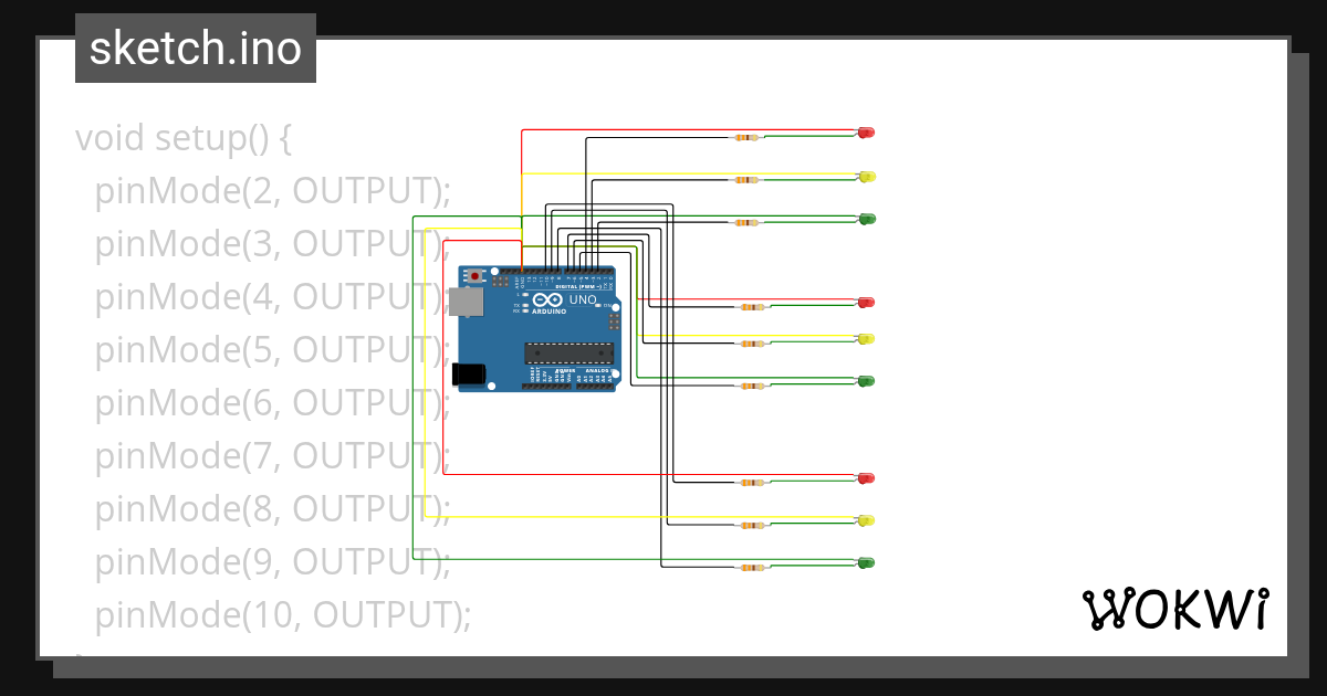 ilman traffic light' - Wokwi ESP32, STM32, Arduino Simulator
