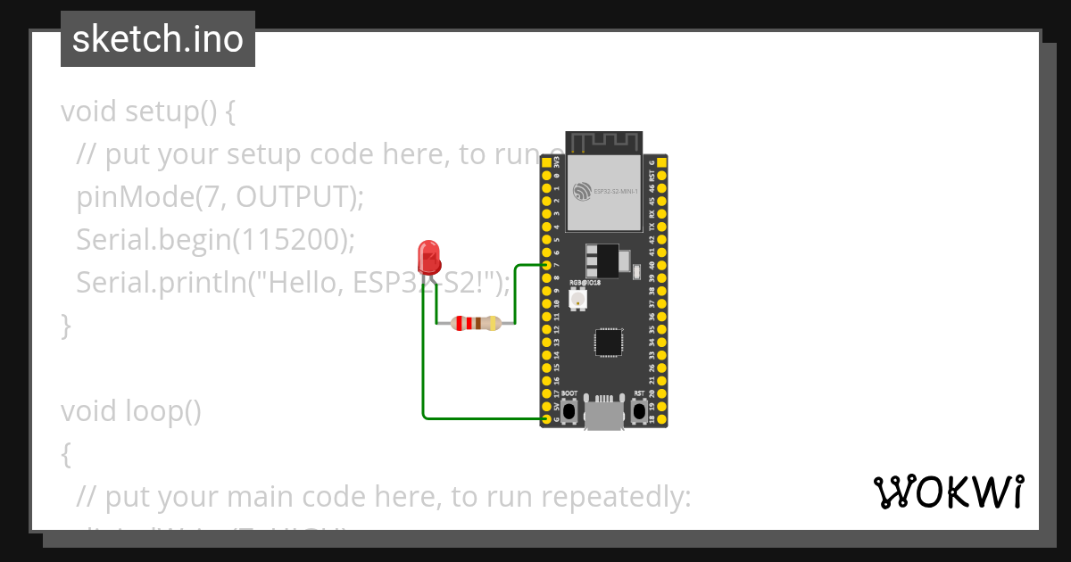 led_blink - Wokwi ESP32, STM32, Arduino Simulator