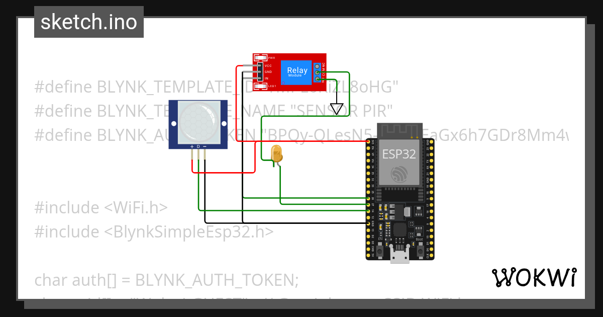 SENSOR PIR - Wokwi ESP32, STM32, Arduino Simulator