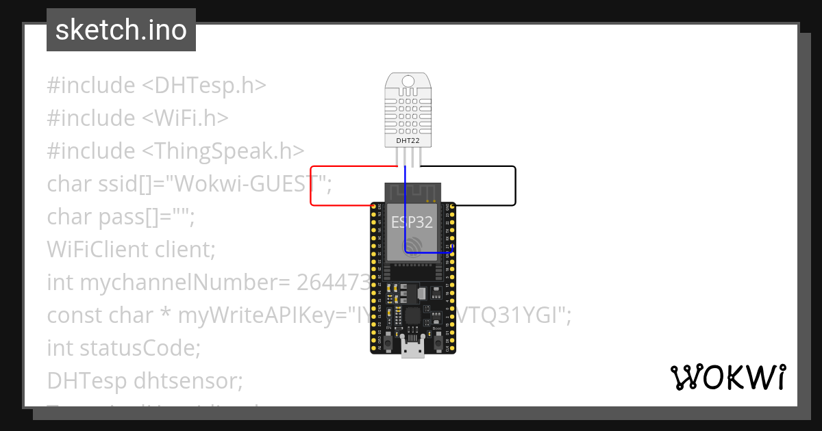 Dht Sensor With Thinkspeak 2 Wokwi Esp32 Stm32 Arduino Simulator 0107