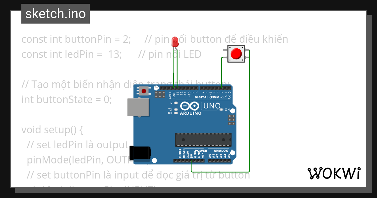 test button 4 chân - Wokwi ESP32, STM32, Arduino Simulator