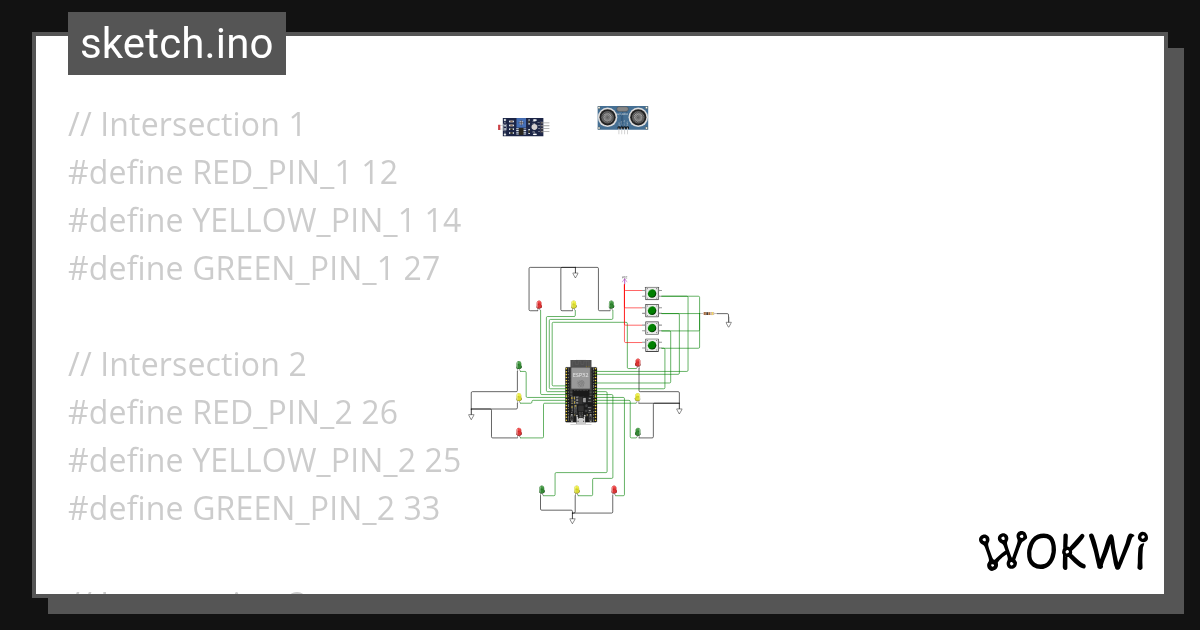 4 traffic - Wokwi ESP32, STM32, Arduino Simulator