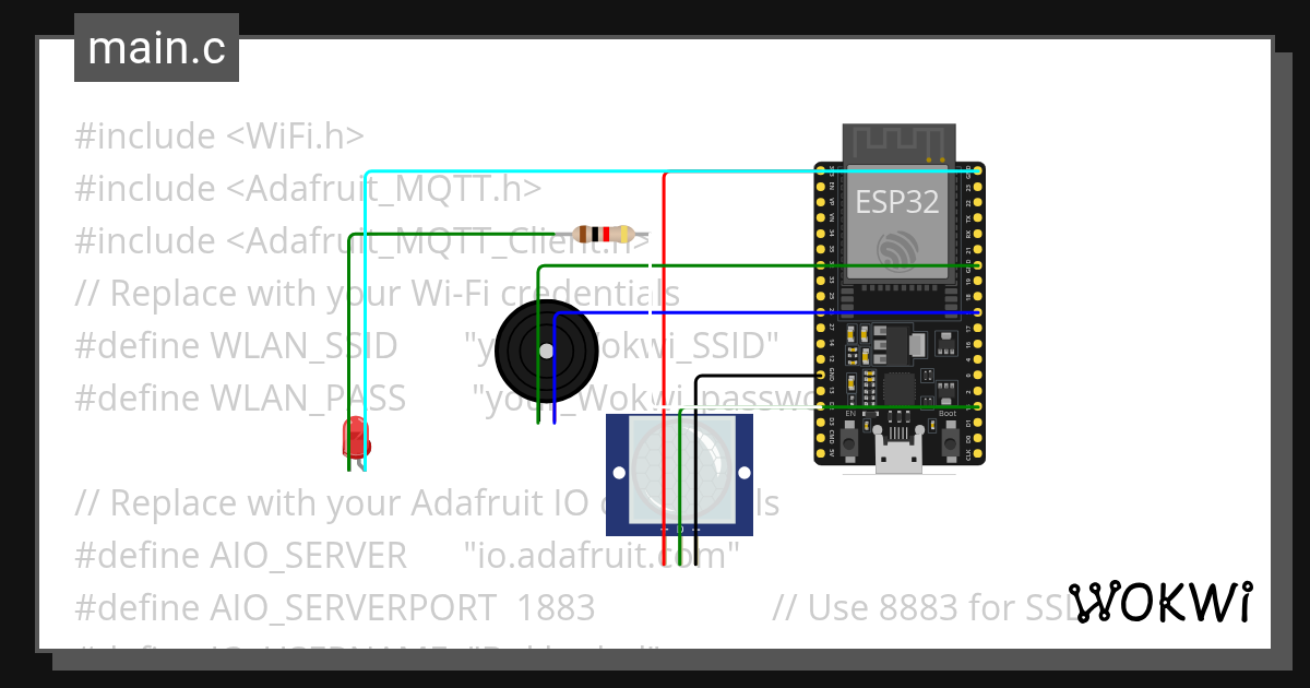 Smart Intruder Detection to Cloud.cpp - Wokwi ESP32, STM32, Arduino Simulator
