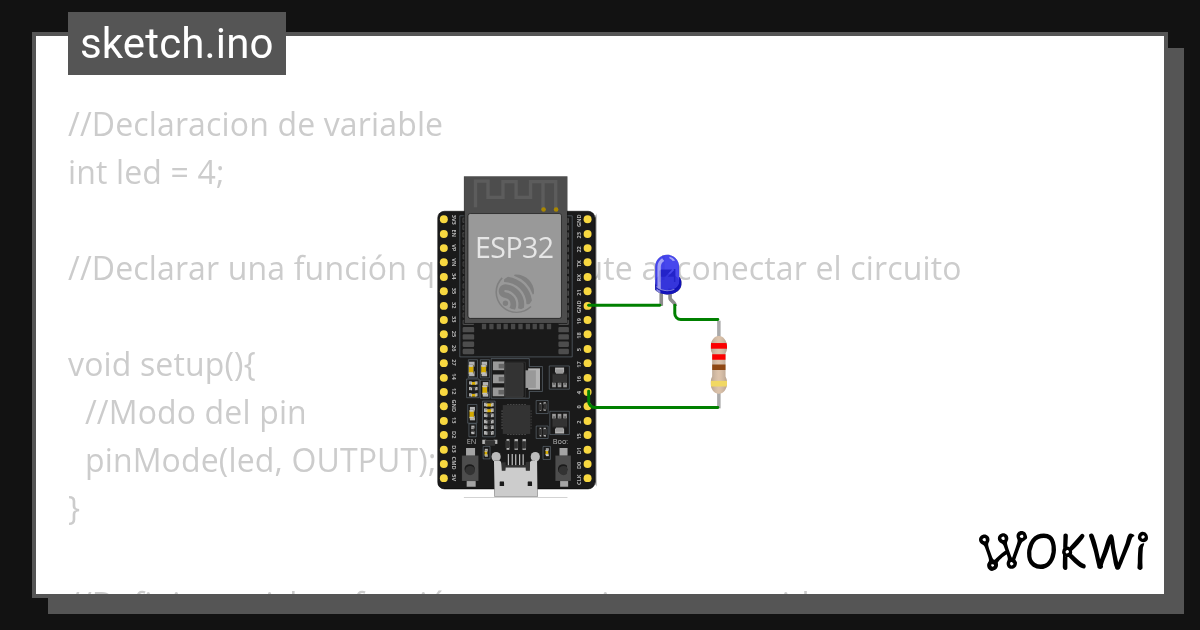 Hola Mundo Led - Wokwi ESP32, STM32, Arduino Simulator