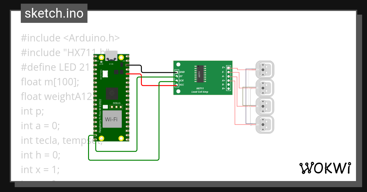 celda de carga - Wokwi ESP32, STM32, Arduino Simulator