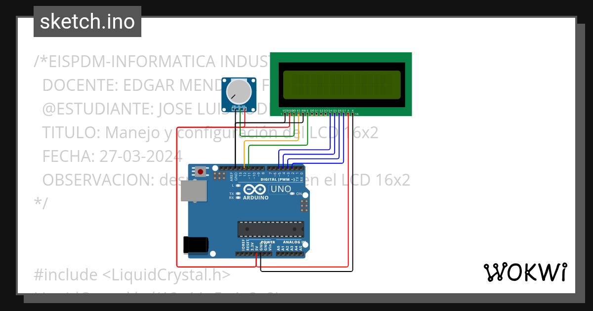 MANEJO CGRAM EISPDM - Wokwi ESP32, STM32, Arduino Simulator