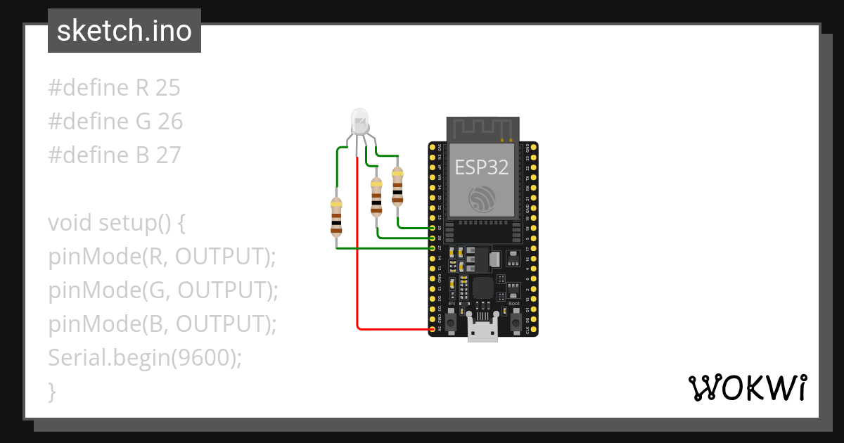 LED_RGB - Wokwi ESP32, STM32, Arduino Simulator