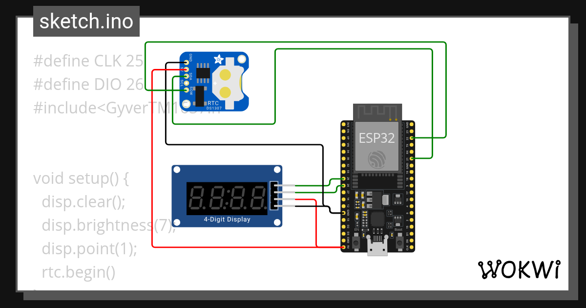 4 Digit Wokwi Esp32 Stm32 Arduino Simulator 1622