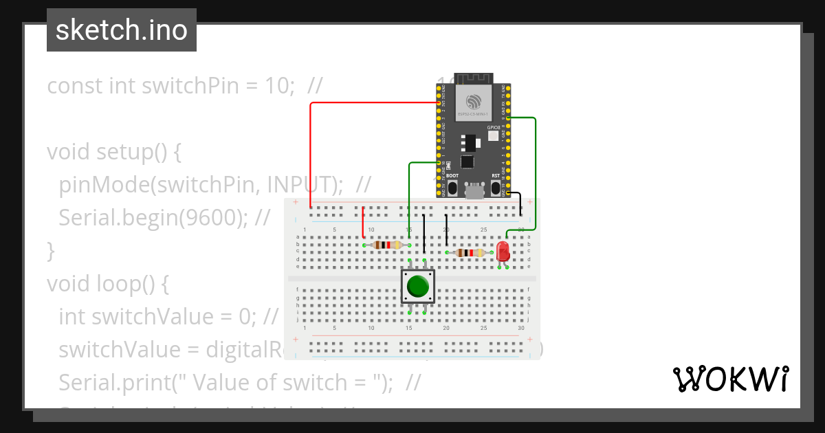 Button Led Wokwi Esp32 Stm32 Arduino Simulator
