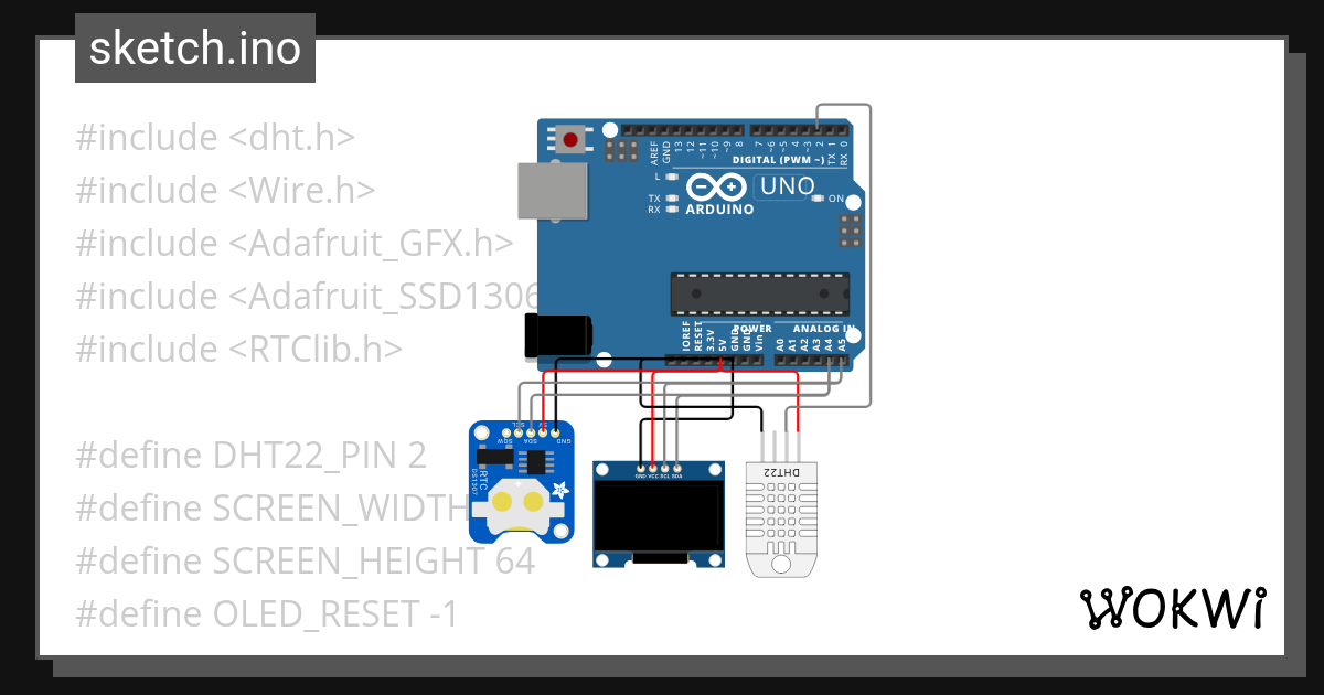 oled mit zeit, temp und humidity - Wokwi ESP32, STM32, Arduino Simulator