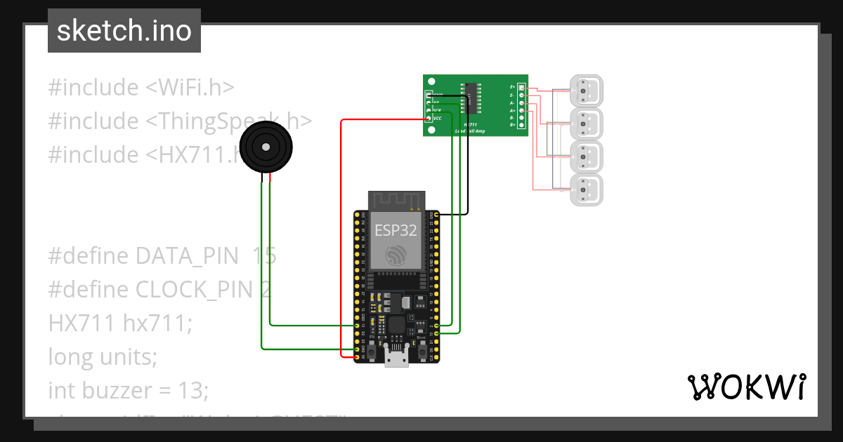 Weight Monitoring - Wokwi ESP32, STM32, Arduino Simulator