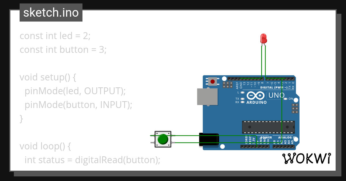 Pushbutton Wokwi Esp32 Stm32 Arduino Simulator 