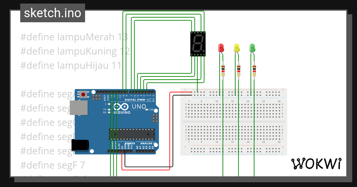 Seven Segmen Test Wokwi Esp32 Stm32 Arduino Simulator