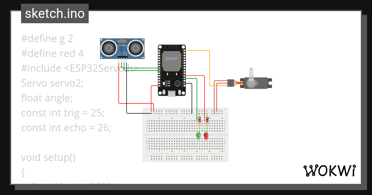ถังขยะเปิดปิดอัตโนมัติ ไม่มีจอ Wokwi Esp32 Stm32 Arduino Simulator 6046