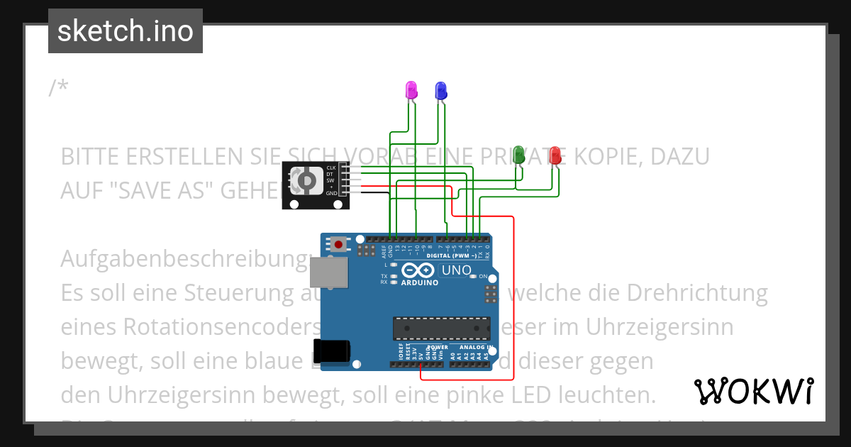 [fertig] Mealy oder Moore Rotationsencoder mit Automatensteuerung - Wokwi ESP32, STM32, Arduino ...