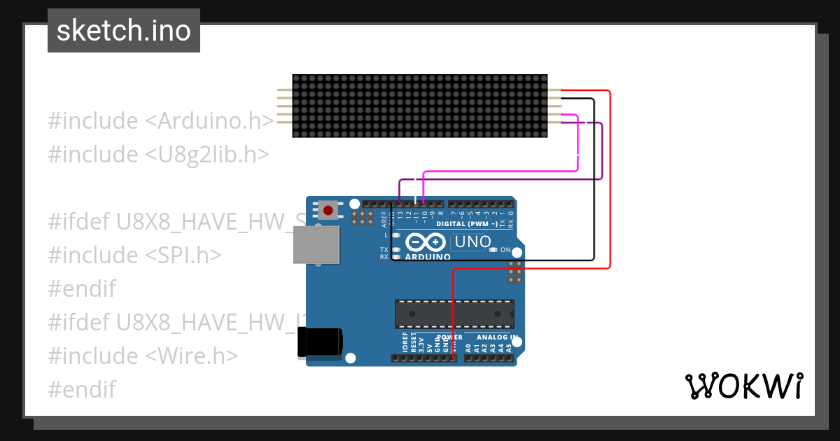 U8G2MATRIX text one by one BY ARVIND Copy - Wokwi ESP32, STM32, Arduino Simulator