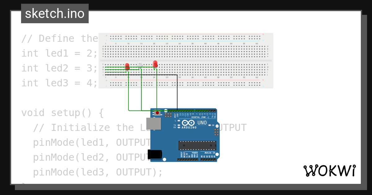 3led For Loop Code Wokwi Esp32 Stm32 Arduino Simulator 1284
