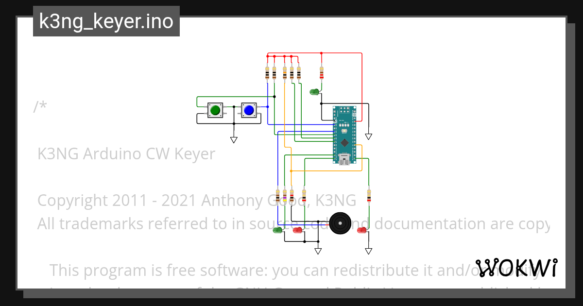 K3NG CW Keyer - Wokwi ESP32, STM32, Arduino Simulator