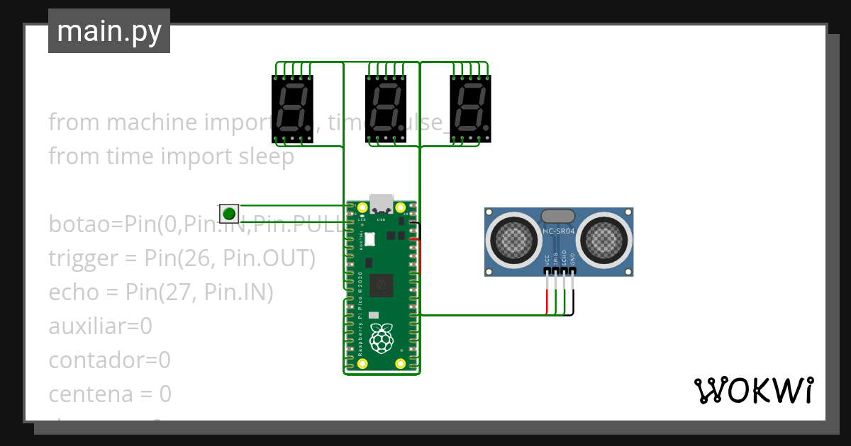 distancia 7 - Wokwi ESP32, STM32, Arduino Simulator