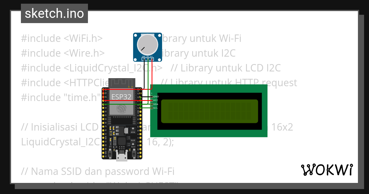 ph air dan potentiometer - Wokwi ESP32, STM32, Arduino Simulator