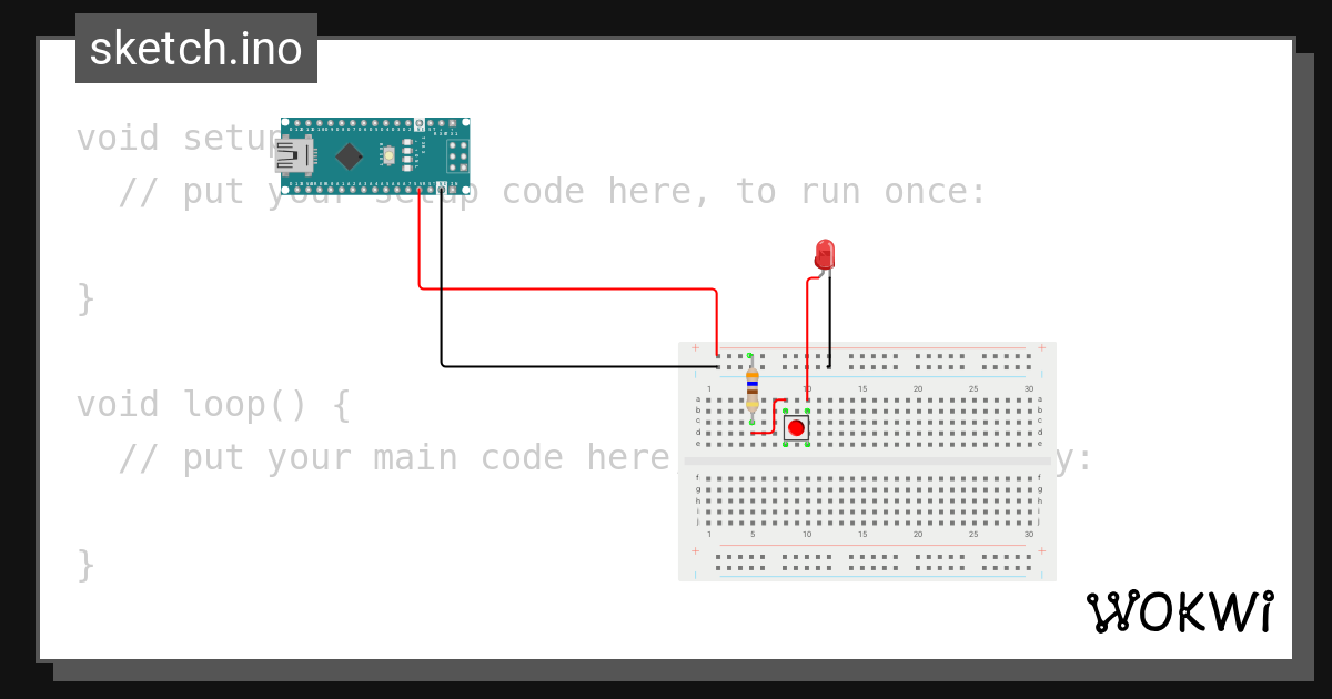Basic Sketch Led And Pushbutton Wokwi Esp32 Stm32 Arduino Simulator