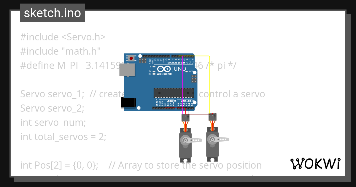 Multiple Servo With IK - Wokwi ESP32, STM32, Arduino Simulator