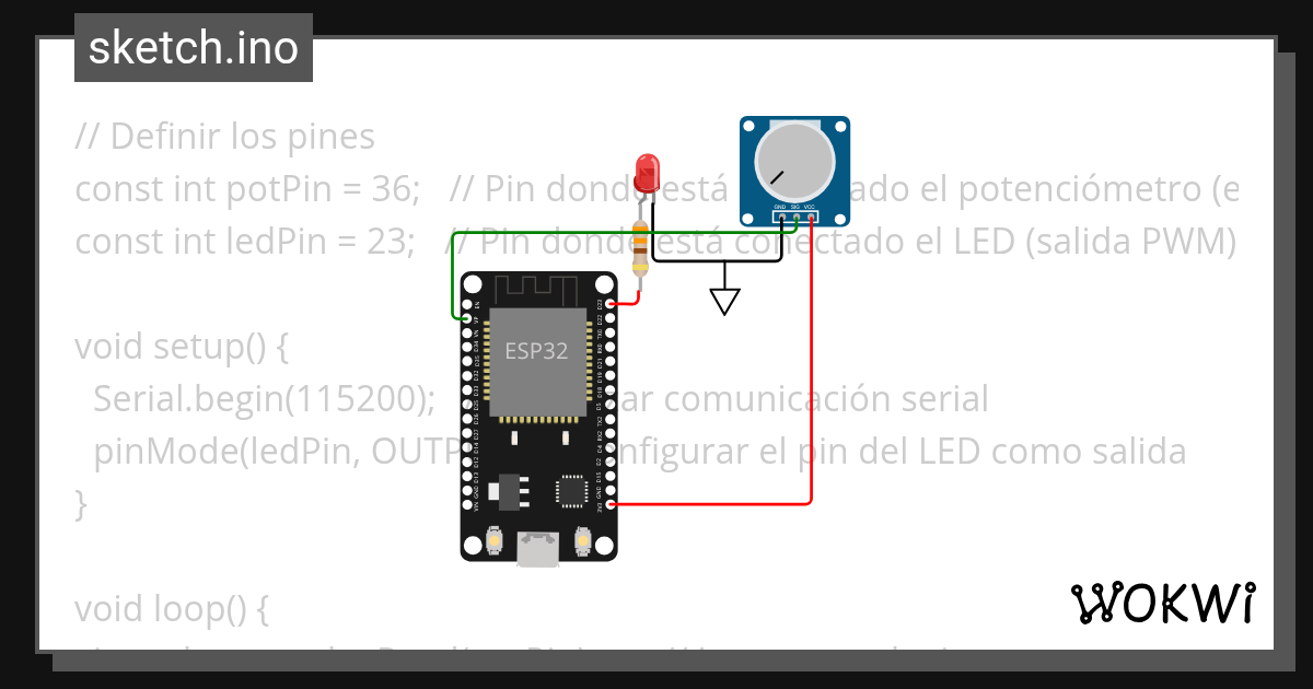 ledPot - Wokwi ESP32, STM32, Arduino Simulator