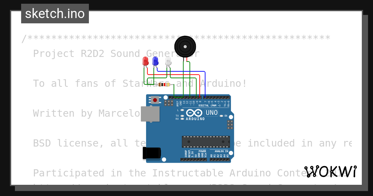 Droid Sounds Wokwi Esp32 Stm32 Arduino Simulator