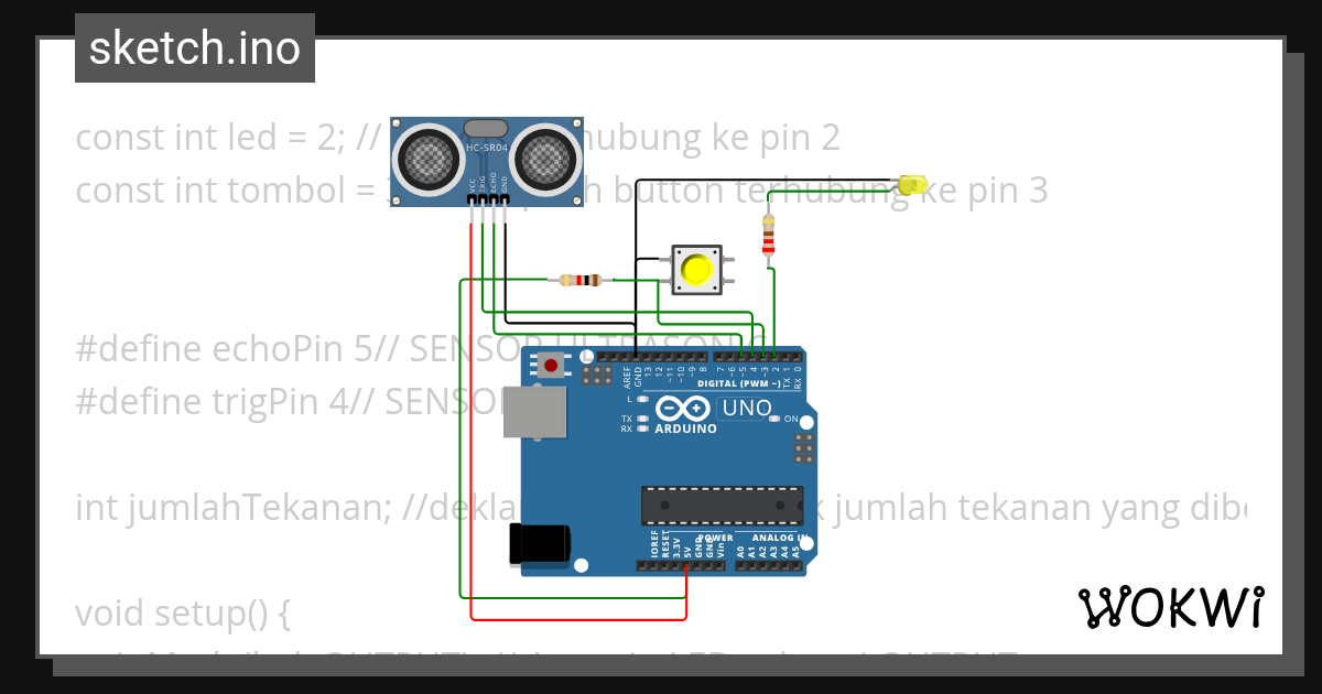 Pengunci push buttom - Wokwi ESP32, STM32, Arduino Simulator