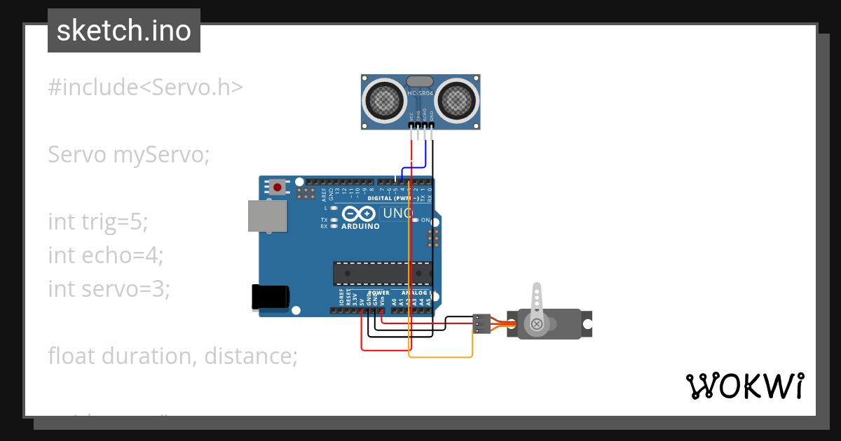 Ultrasonic_Servo - Wokwi ESP32, STM32, Arduino Simulator