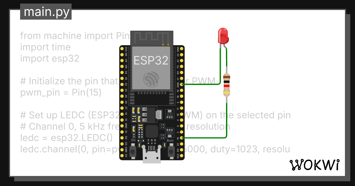LEDC - Wokwi ESP32, STM32, Arduino Simulator