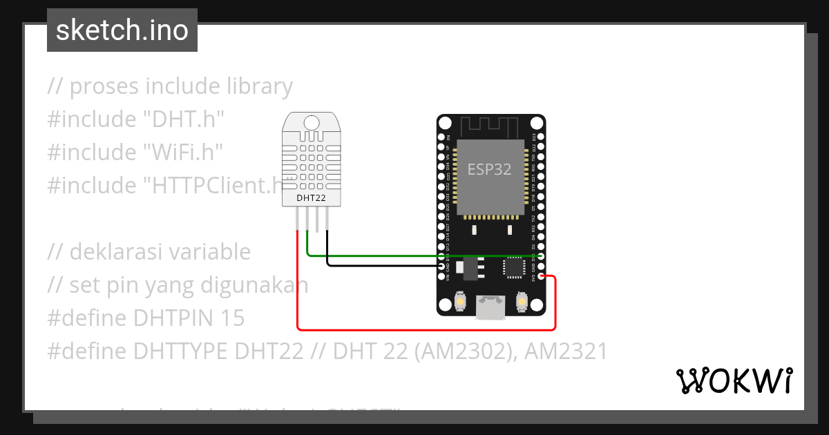 Iot_Amir DHT 22 _Kontrol Data Sensor to Antares - Wokwi ESP32, STM32, Arduino Simulator