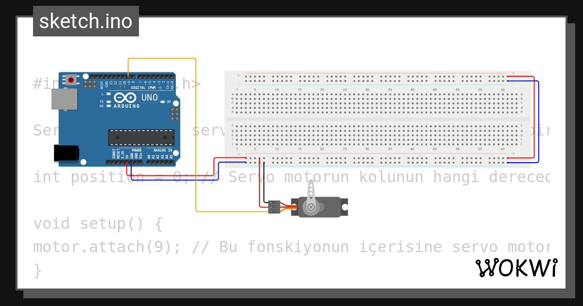 Servo Motor Kontrolü Wokwi Esp32 Stm32 Arduino Simulator