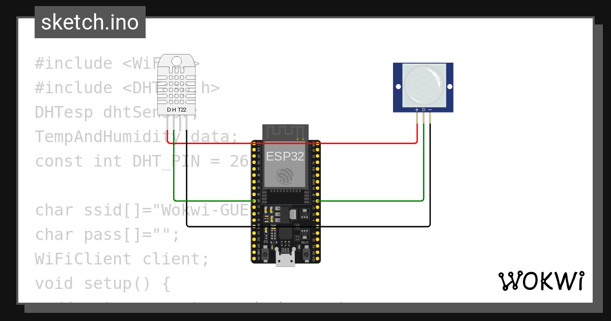 Mohan Dht And Pir Wokwi Esp32 Stm32 Arduino Simulator