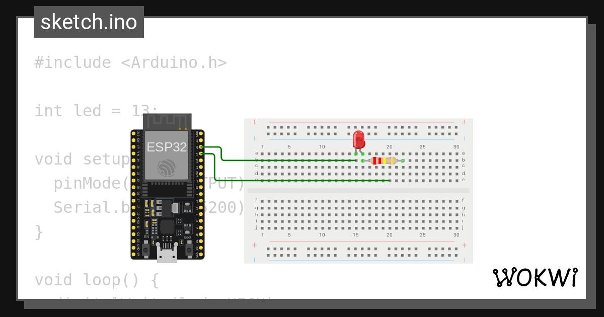 Esp32 Dengan Led Wokwi Esp32 Stm32 Arduino Simulator 3182
