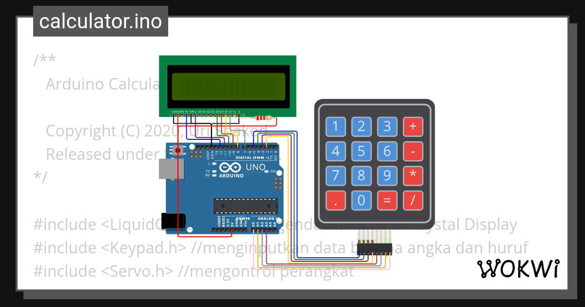 calculator Nazwa Aulia Rahma Copy (2) - Wokwi ESP32, STM32, Arduino Simulator