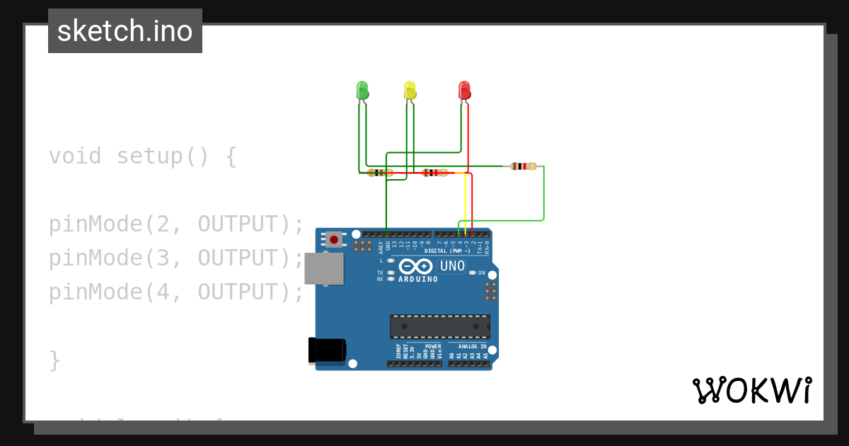 Lampu Merah Kuning Hijau Wokwi Esp32 Stm32 Arduino Simulator 6491