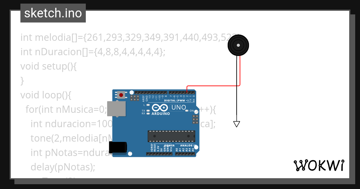 Sonido Musical Wokwi Esp32 Stm32 Arduino Simulator 3578