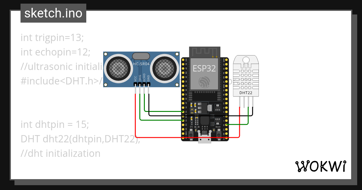 Ultra Sonic And Dht Sensors Wokwi Esp32 Stm32 Arduino Simulator 0534