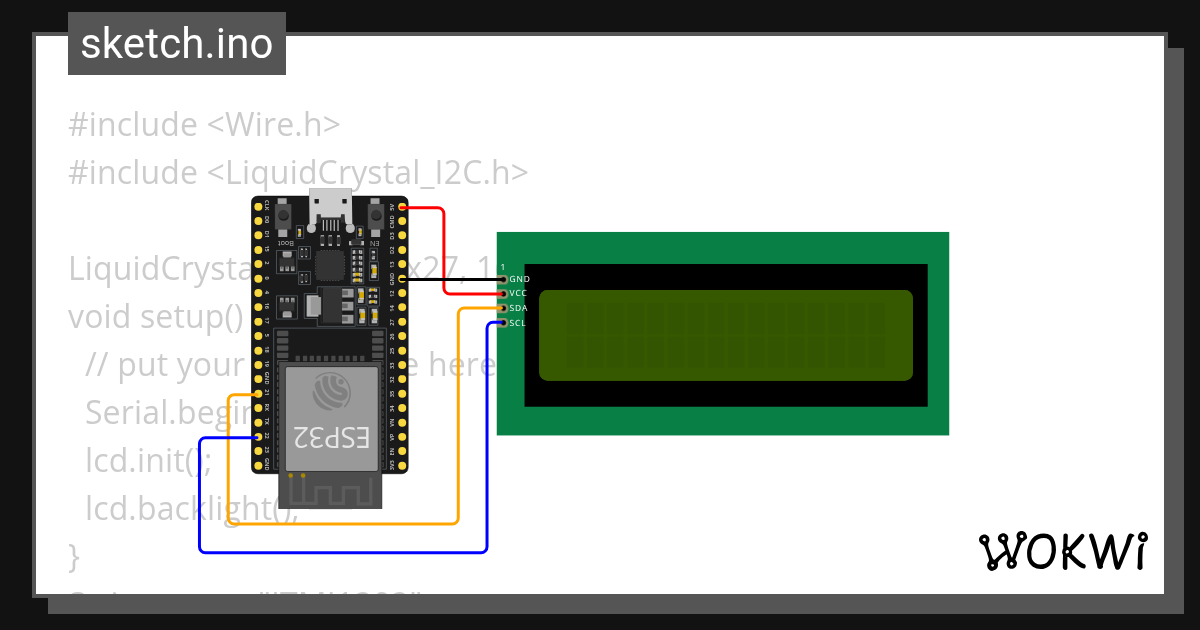 Lcd I2c Wokwi Esp32 Stm32 Arduino Simulator 