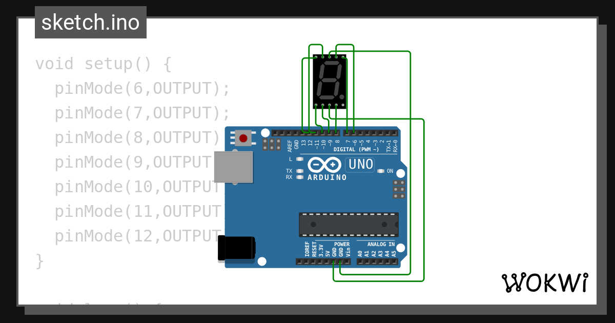 7segment Wokwi Esp32 Stm32 Arduino Simulator