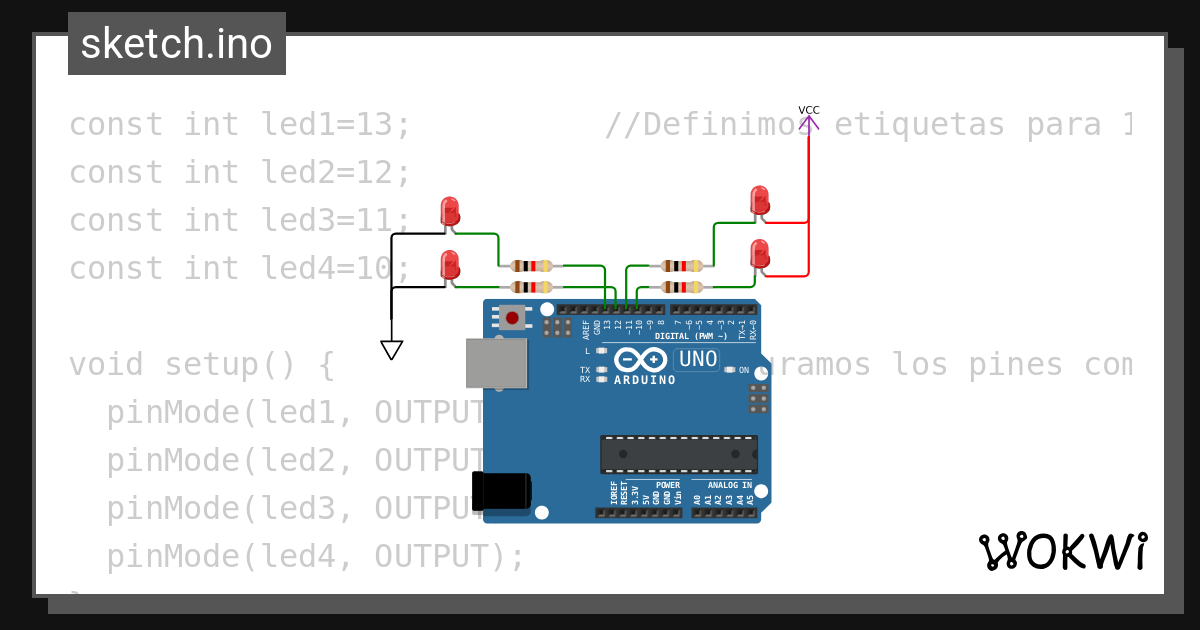 Ejercicio909asalidas Digitales Wokwi Esp32 Stm32 Arduino Simulator