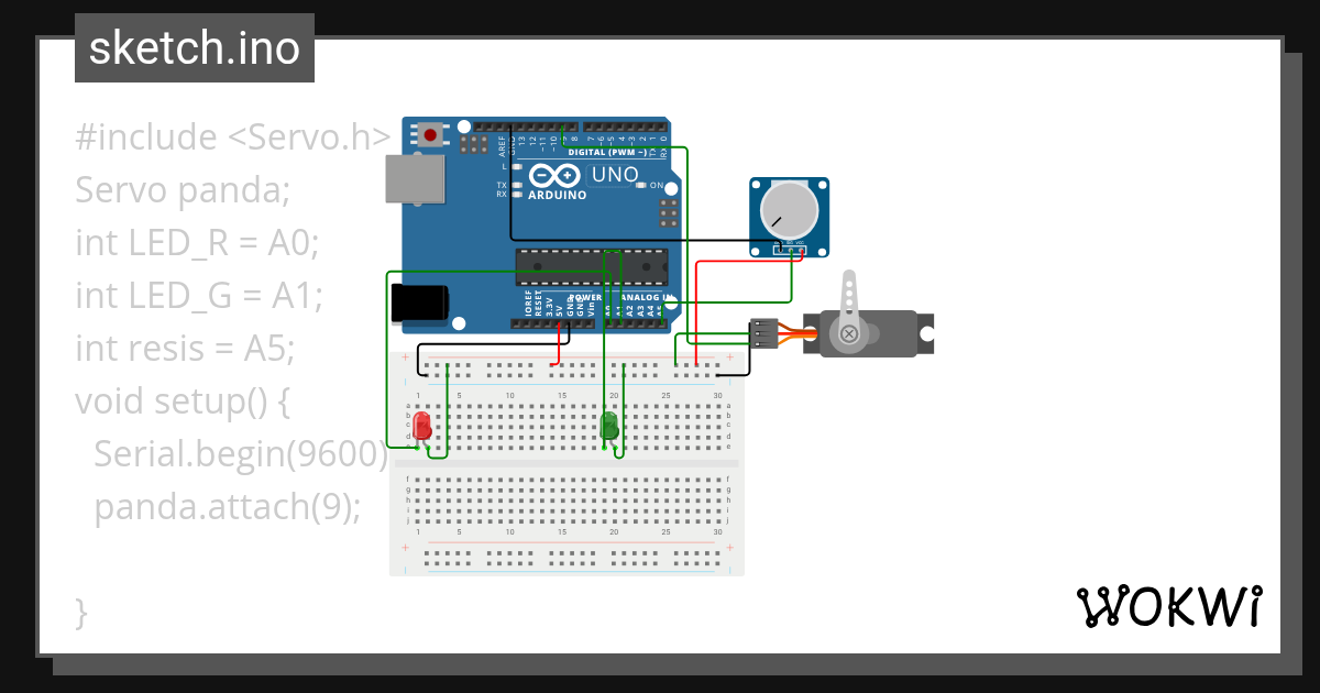 Servo+LED - Wokwi ESP32, STM32, Arduino Simulator