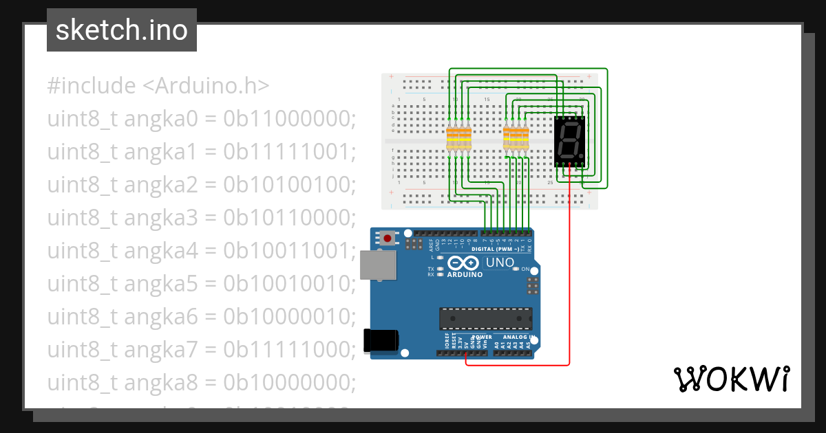 17_3BTOE_LATIHAN 1_7SEGMENT Copy - Wokwi ESP32, STM32, Arduino Simulator
