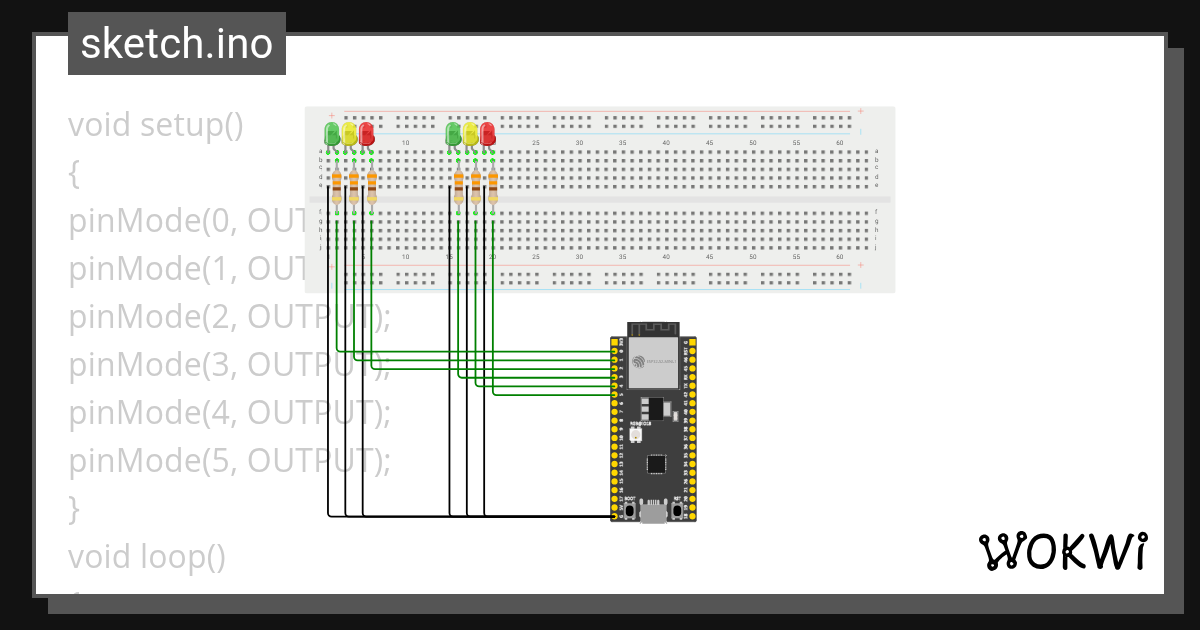 Semaforo - Wokwi ESP32, STM32, Arduino Simulator