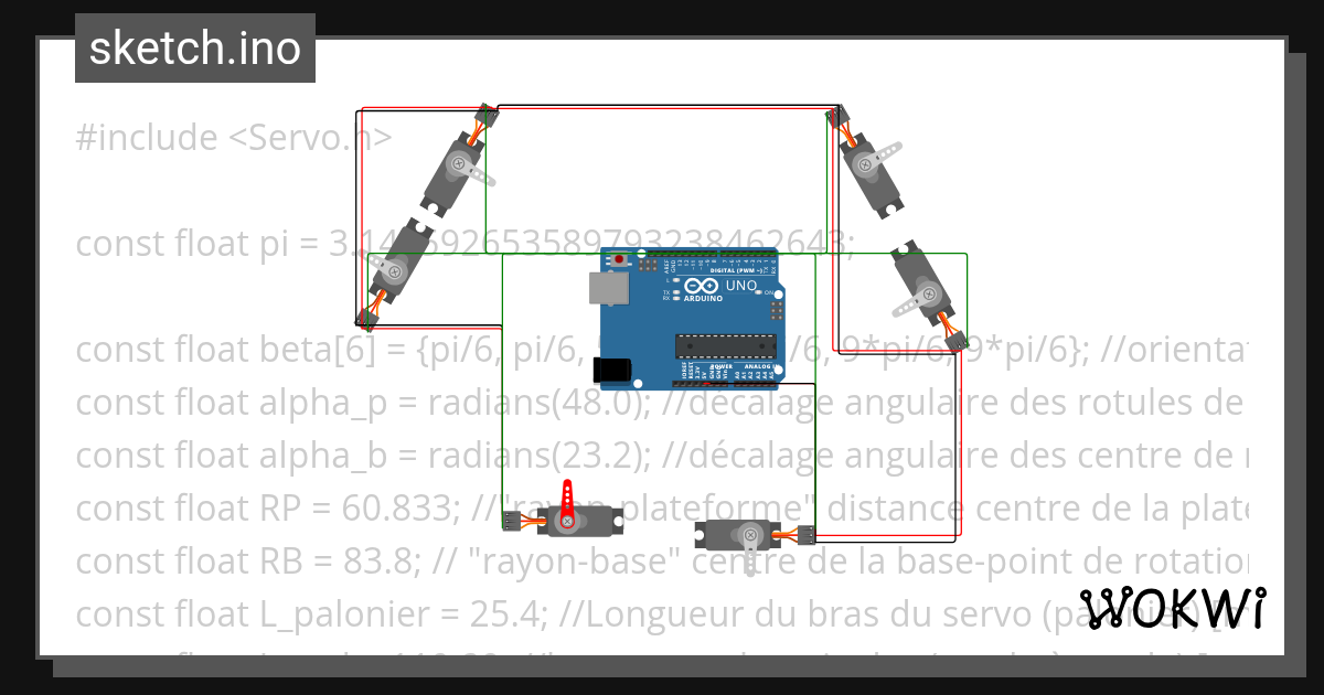 Stewart Platform FunctionMatrix - Wokwi ESP32, STM32, Arduino Simulator
