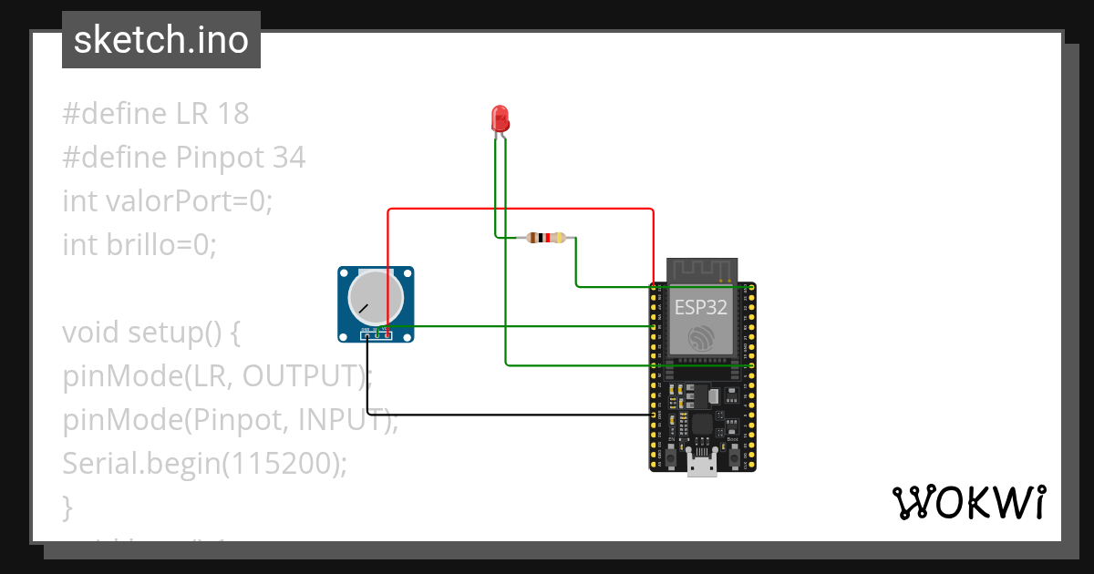 Potenciometro Wokwi Esp32 Stm32 Arduino Simulator 5945
