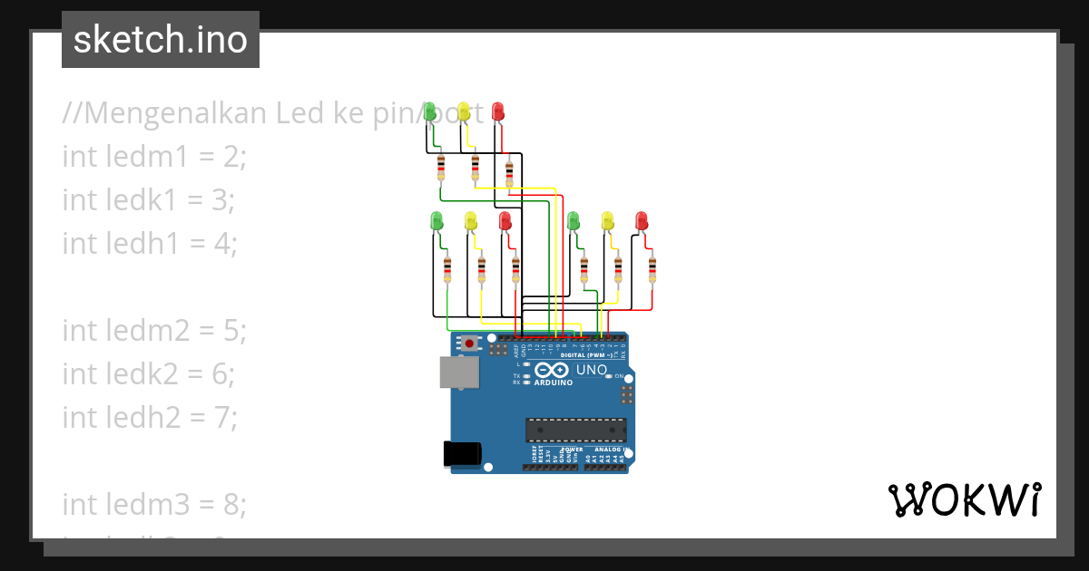 Lampu Lintas X3 M. FAZA RIFKY SANTOSO 22 Copy (2) - Wokwi ESP32, STM32, Arduino Simulator