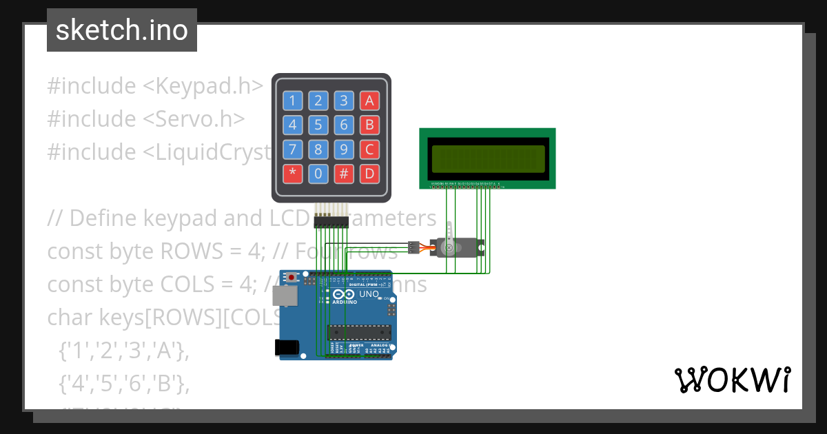 smart door lock system - Wokwi ESP32, STM32, Arduino Simulator